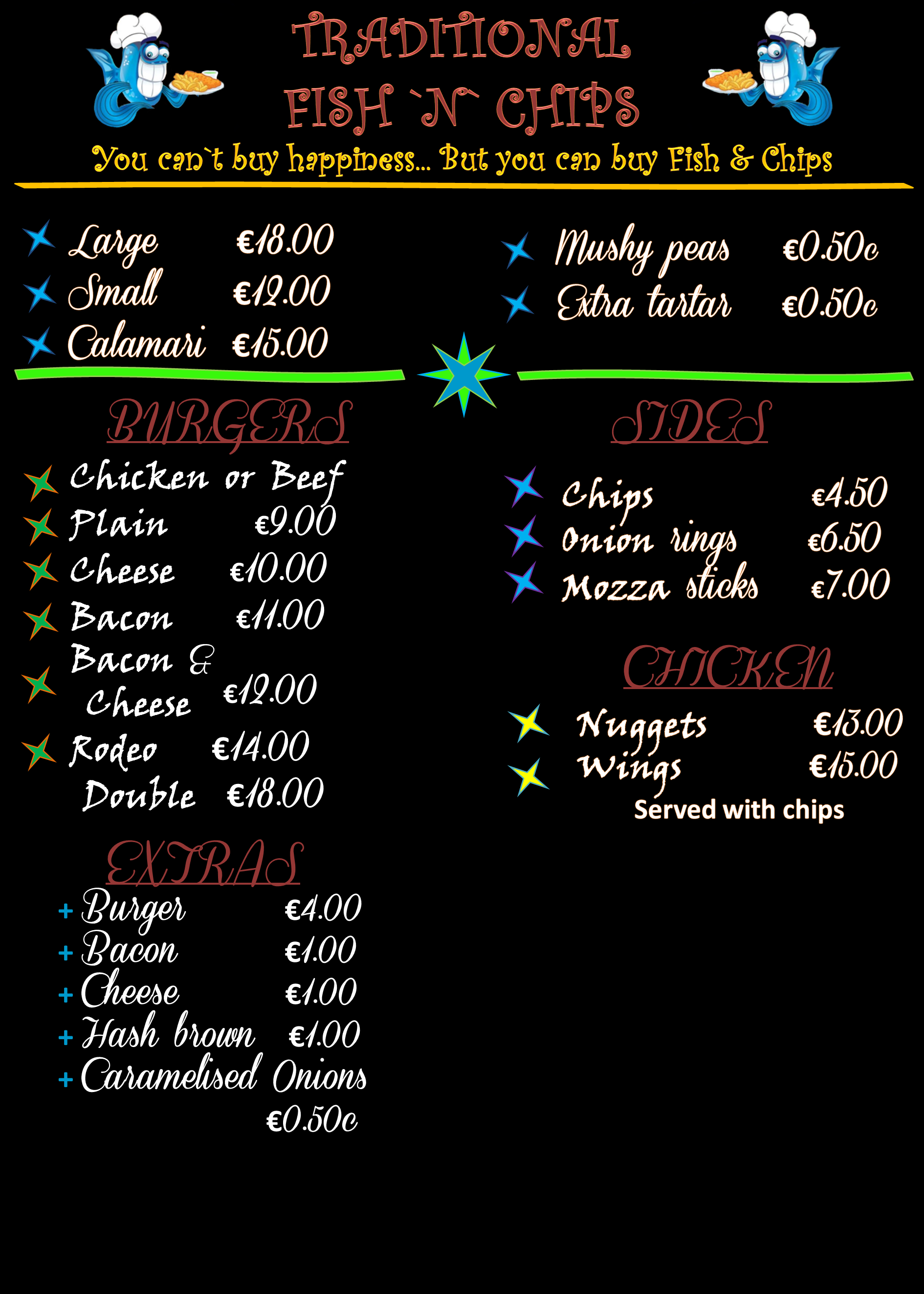 MENU | CELTIC FISH & CHIPS